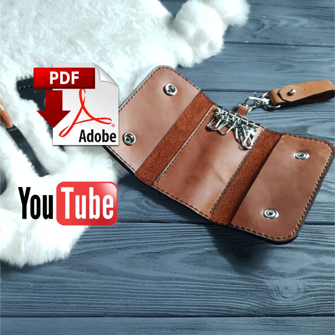 Leather Key Holder Pattern PDF | Leather Keychain Pattern | Key Holder ...