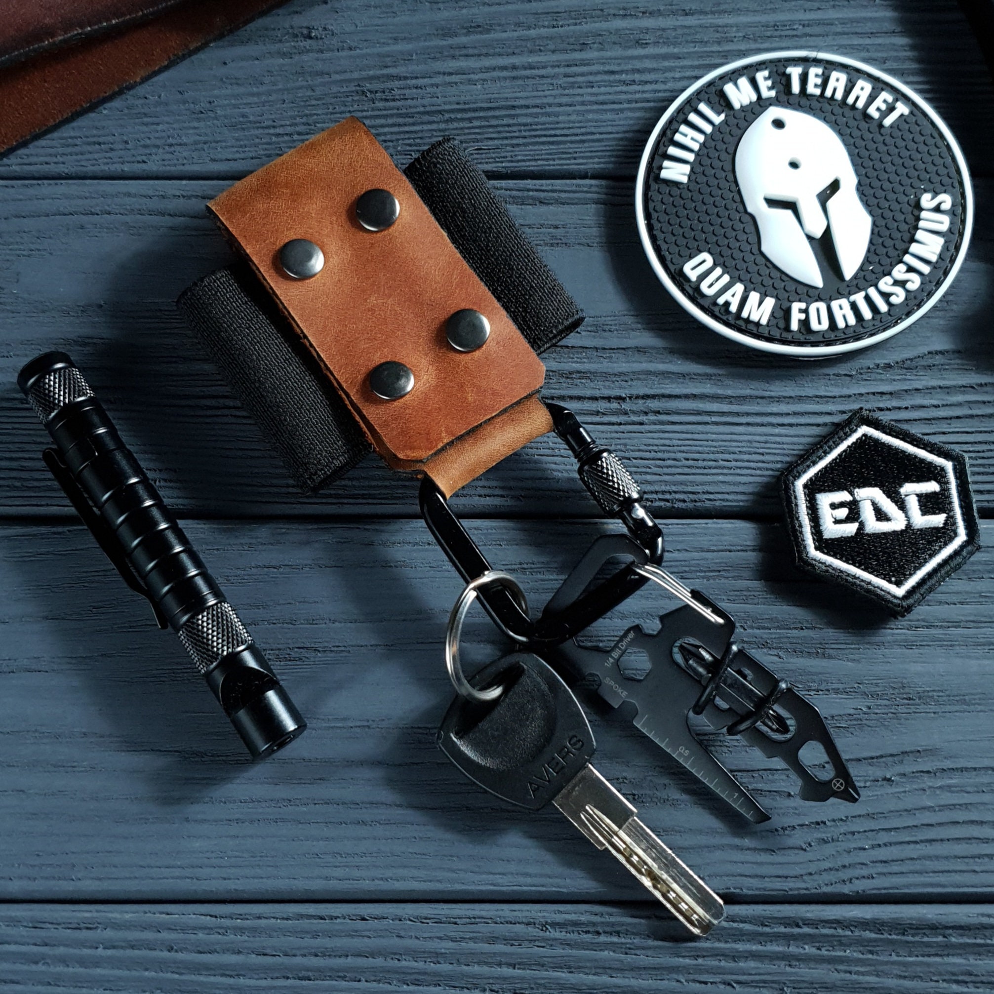 Leather EDC Keychain Pattern PDF 4 in 1 Leather Belt Clip Pattern ...