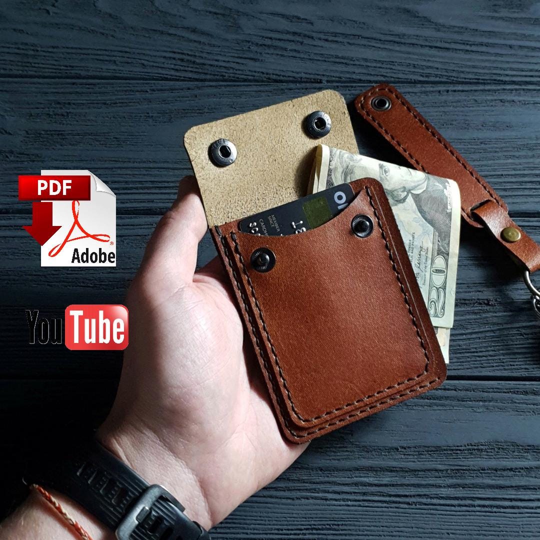 Leather Slim Wallet Pattern PDF | Simple Small Mini Wallet | Billfold ...