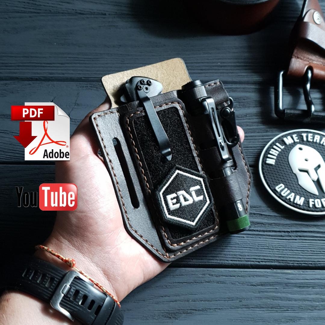 Leather Knife Holster PDF Pattern, Leatherman, Multitool, Flashlight ...