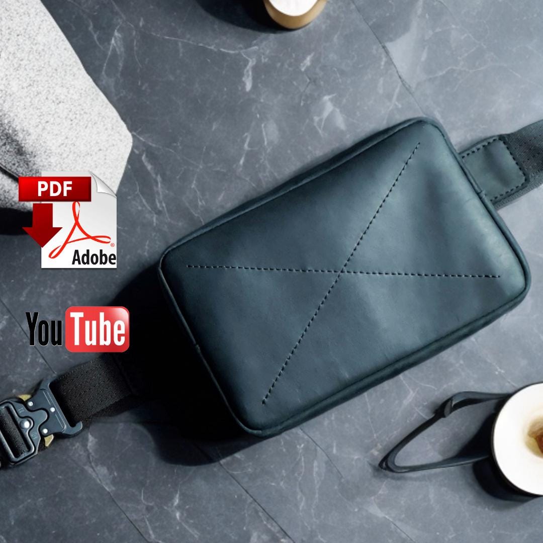 Leather Waist Bag PDF Pattern: Crossbody Bag Template + Video Tutorial ...