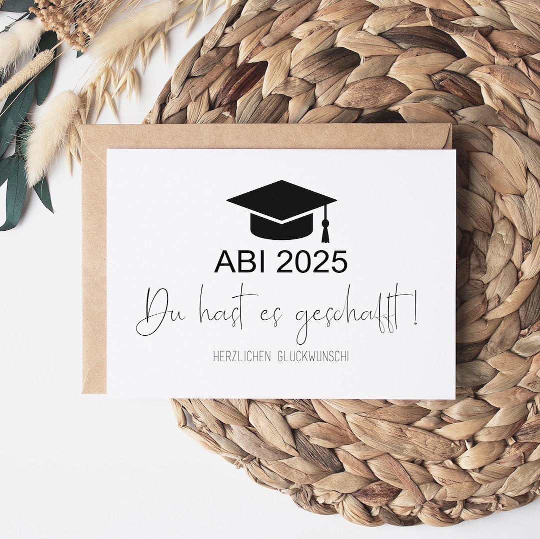 Card Abitur 2025, Graduation, School Leaving Certificate, Abitur, Exam ...