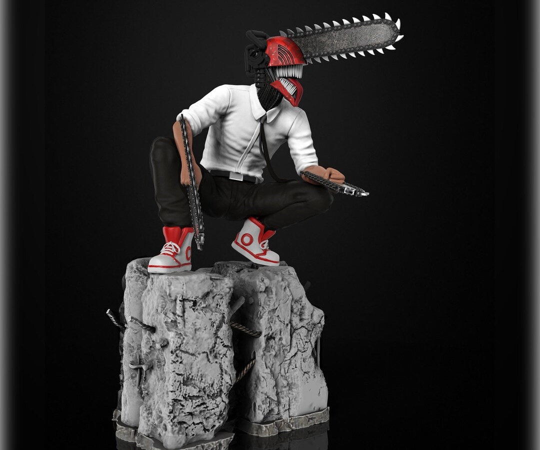 Chainsaw Man Figure pre Supported and Unsupported, Saw Stl File for 3D ...