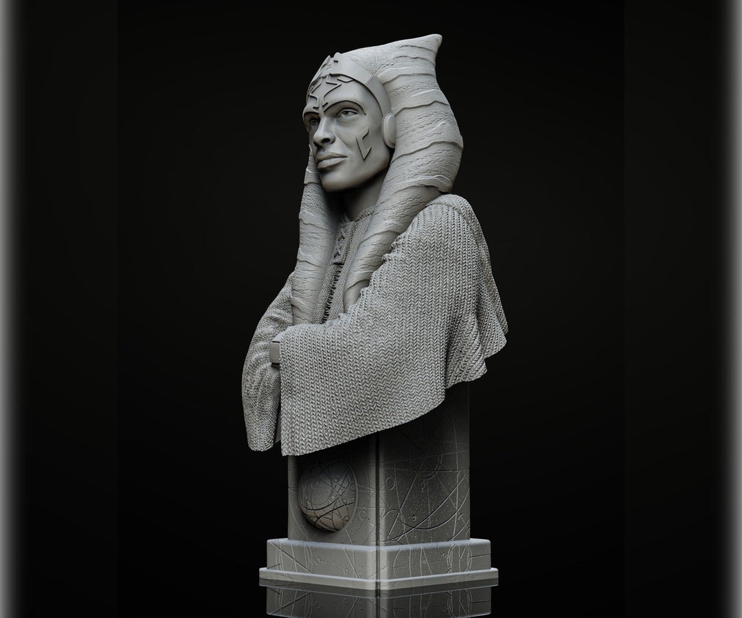 Ahsoka Bust pre Supported and Unsupported, Ahsoka Stl File for 3D ...