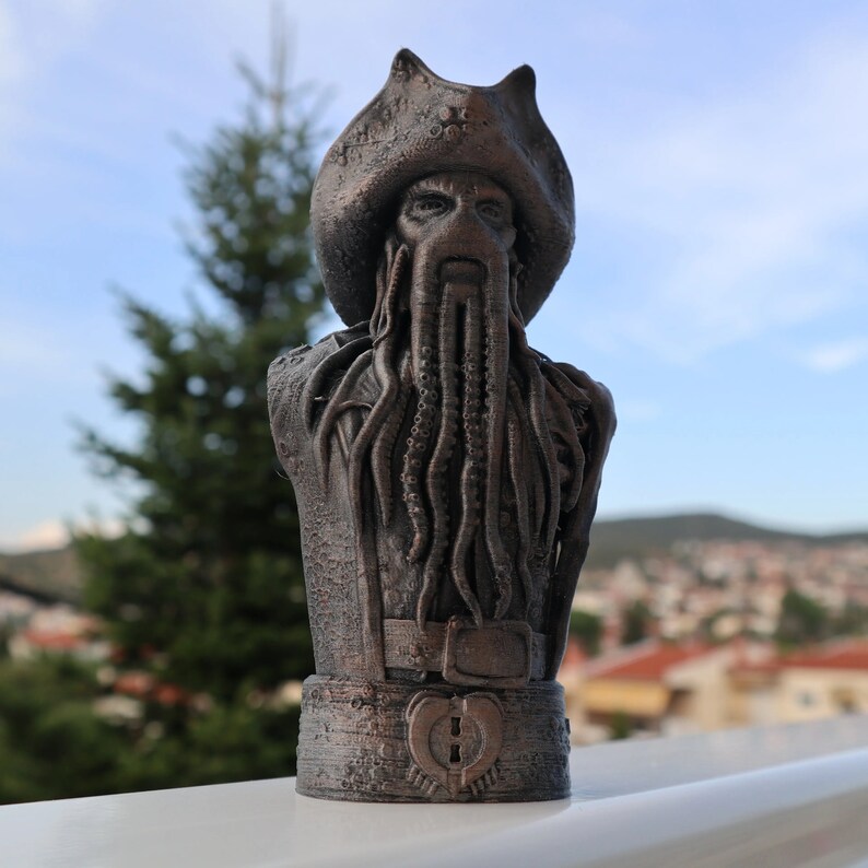 Davy Jones Bust pre Supported and Unsupported, Davy Jones Stl File 3D ...