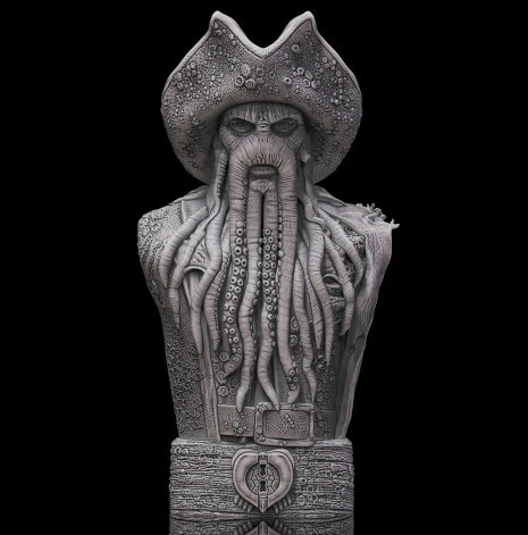 Davy Jones Bust pre Supported and Unsupported, Davy Jones Stl File 3D ...