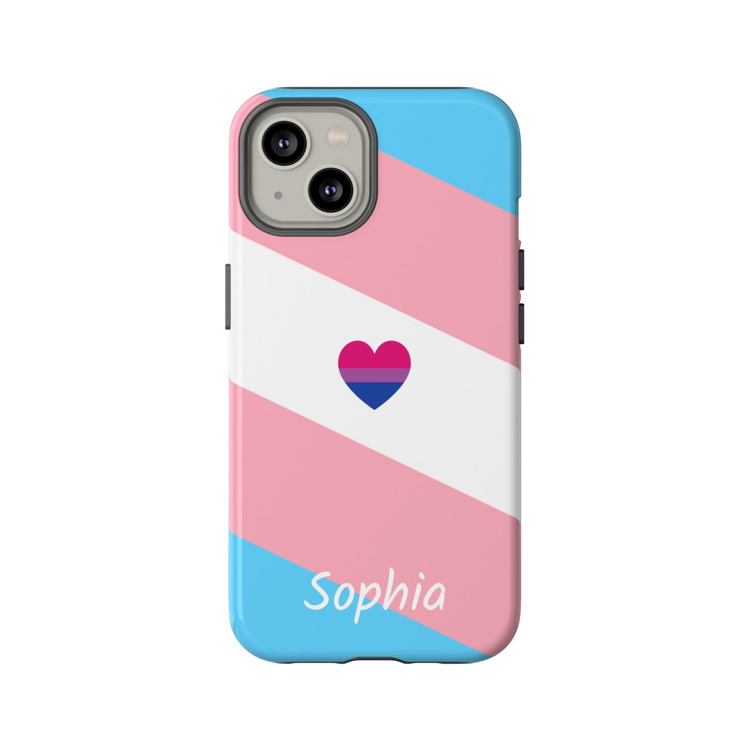Personalized LGBTQ TRANSGENDER Flag BISEXUAL Heart Tough Phone Case for ...