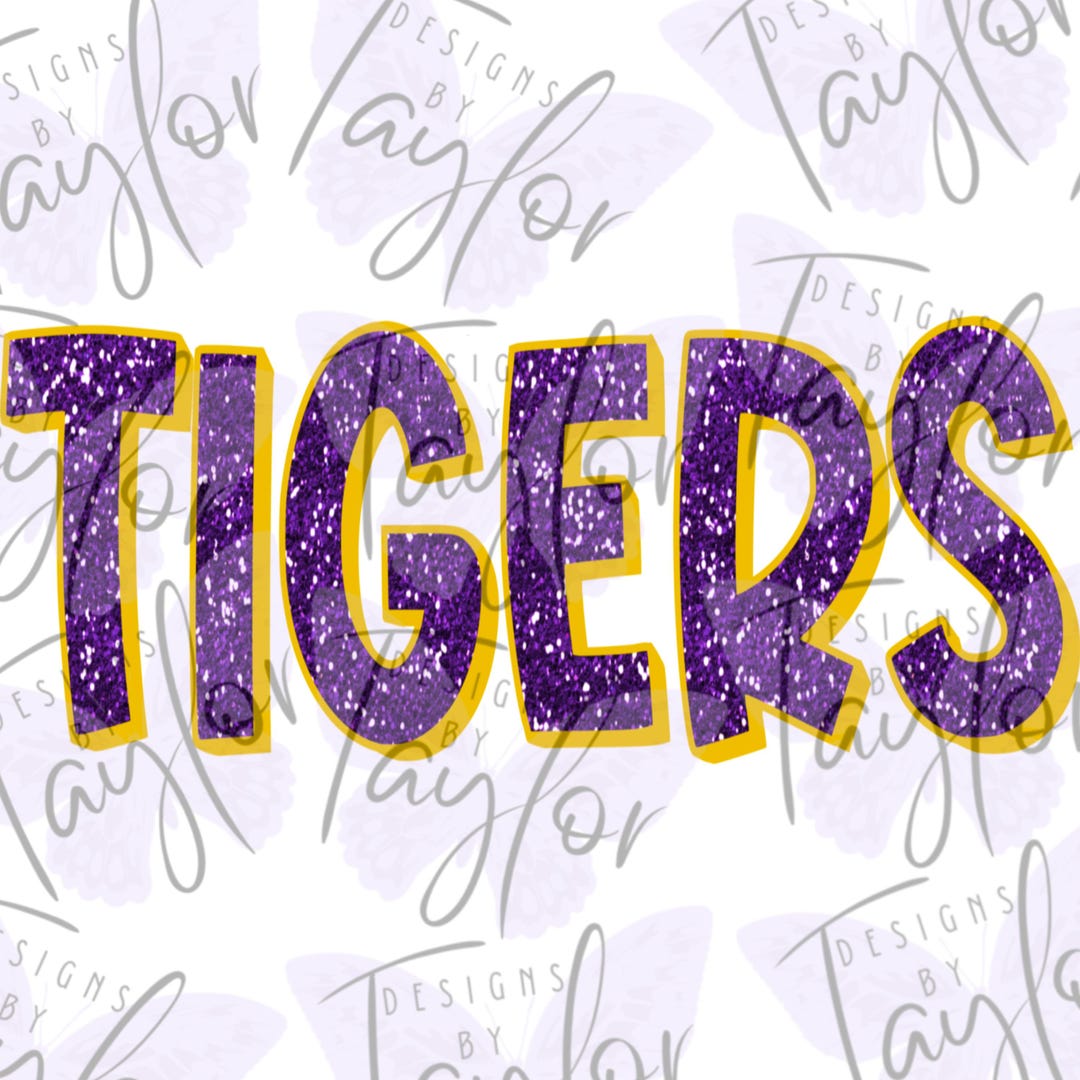 LSU Tigers Faux Glitter PNG - Etsy