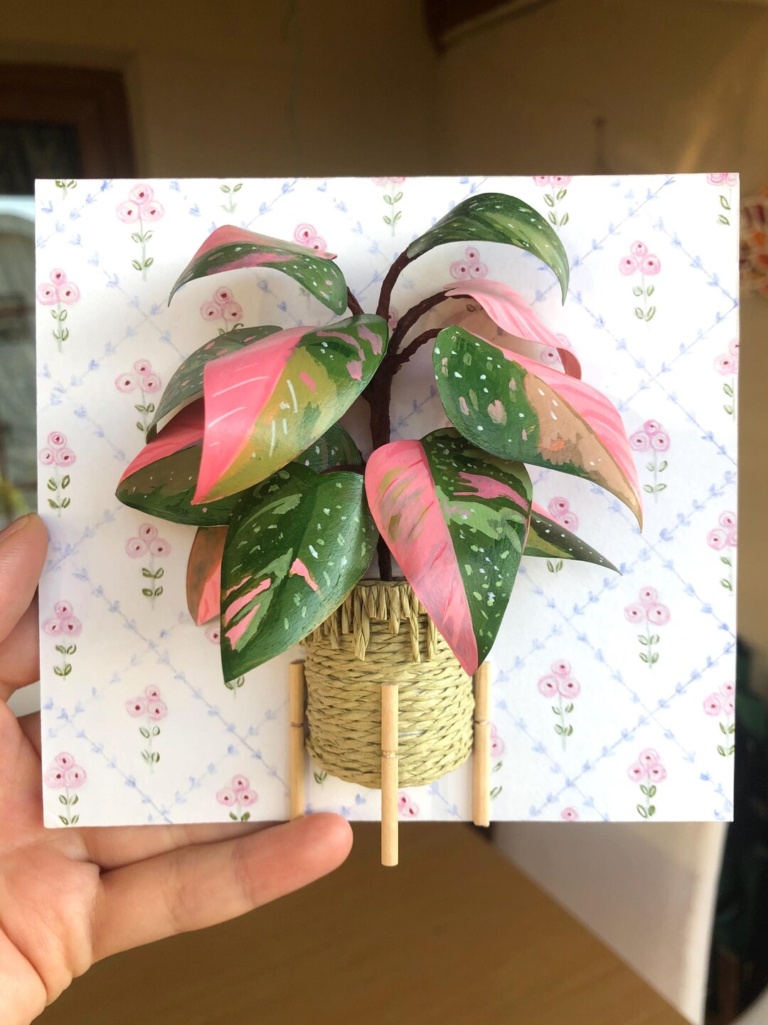 Handmade Pink Princess Paper Plant Diorama - Paper Sculpture Wall Art ...