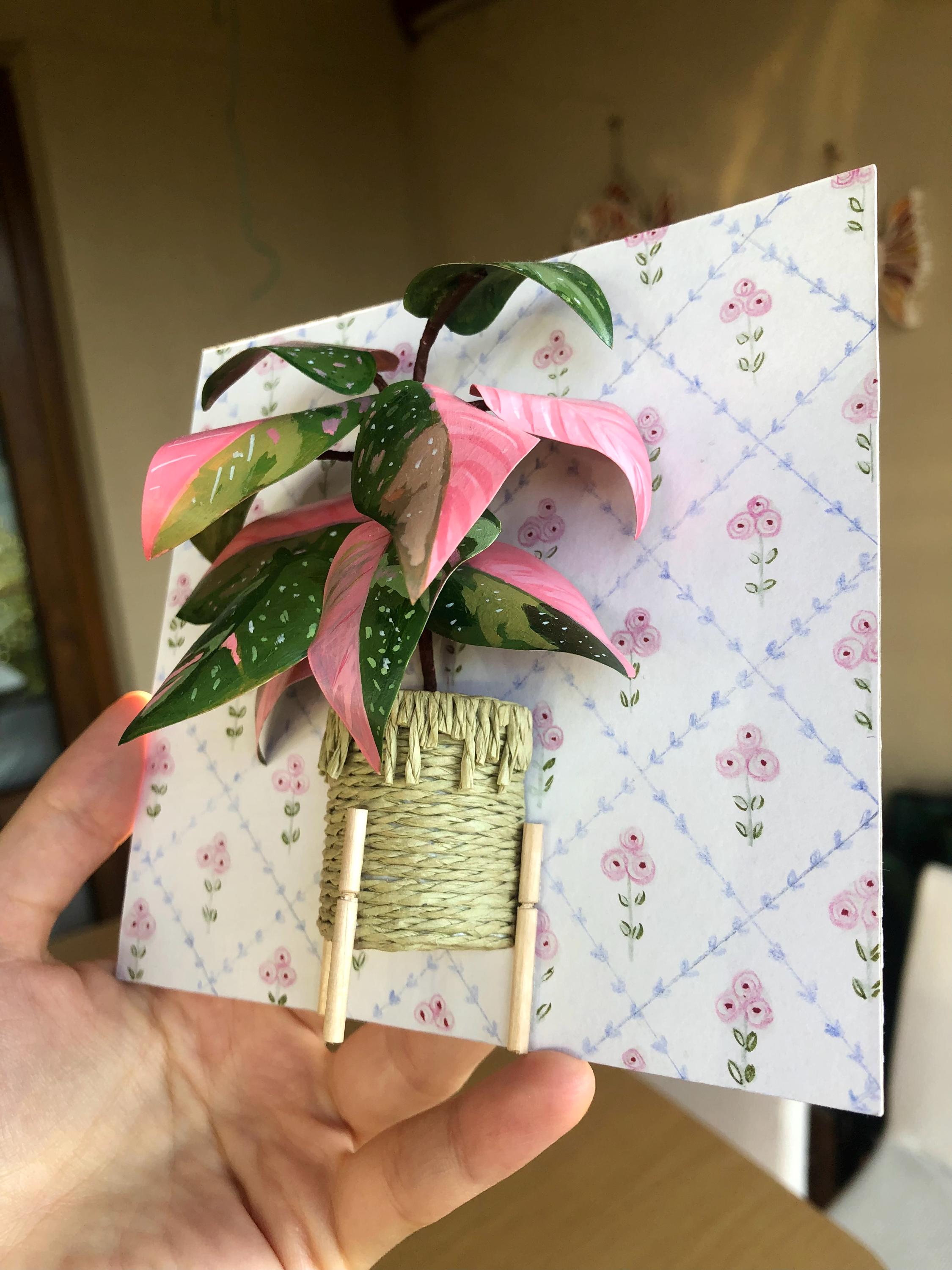 Handmade Pink Princess Paper Plant Diorama - Paper Sculpture Wall Art ...