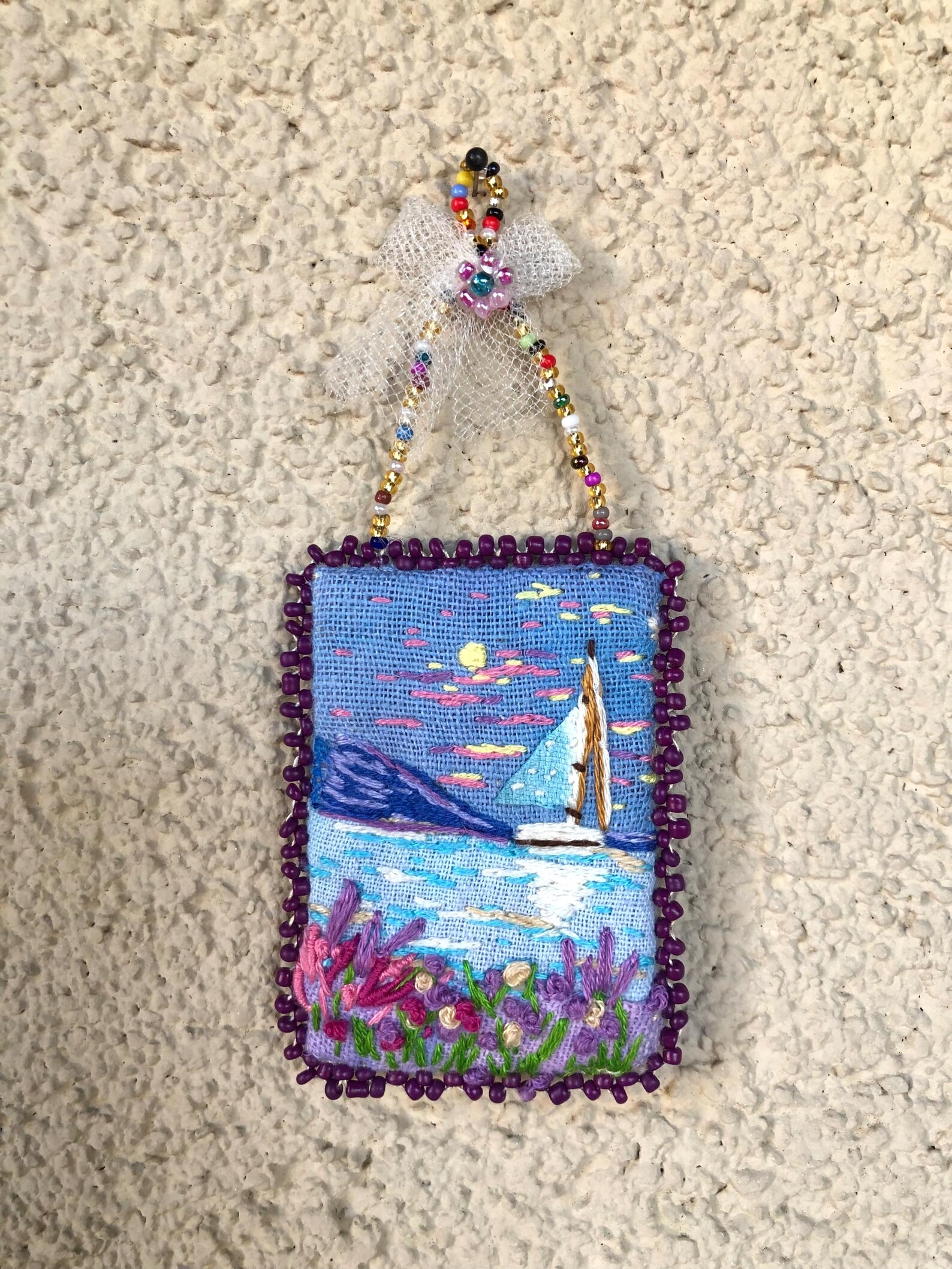 Miniature Finished Hand Embroidered Wall Hanging,tiny Art for ...