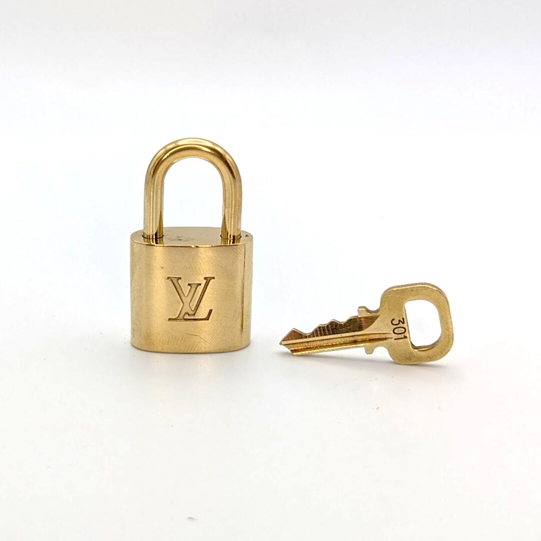 Louis Vuitton Brass Padlock Lock and Key #301 - Vintage Designer ...