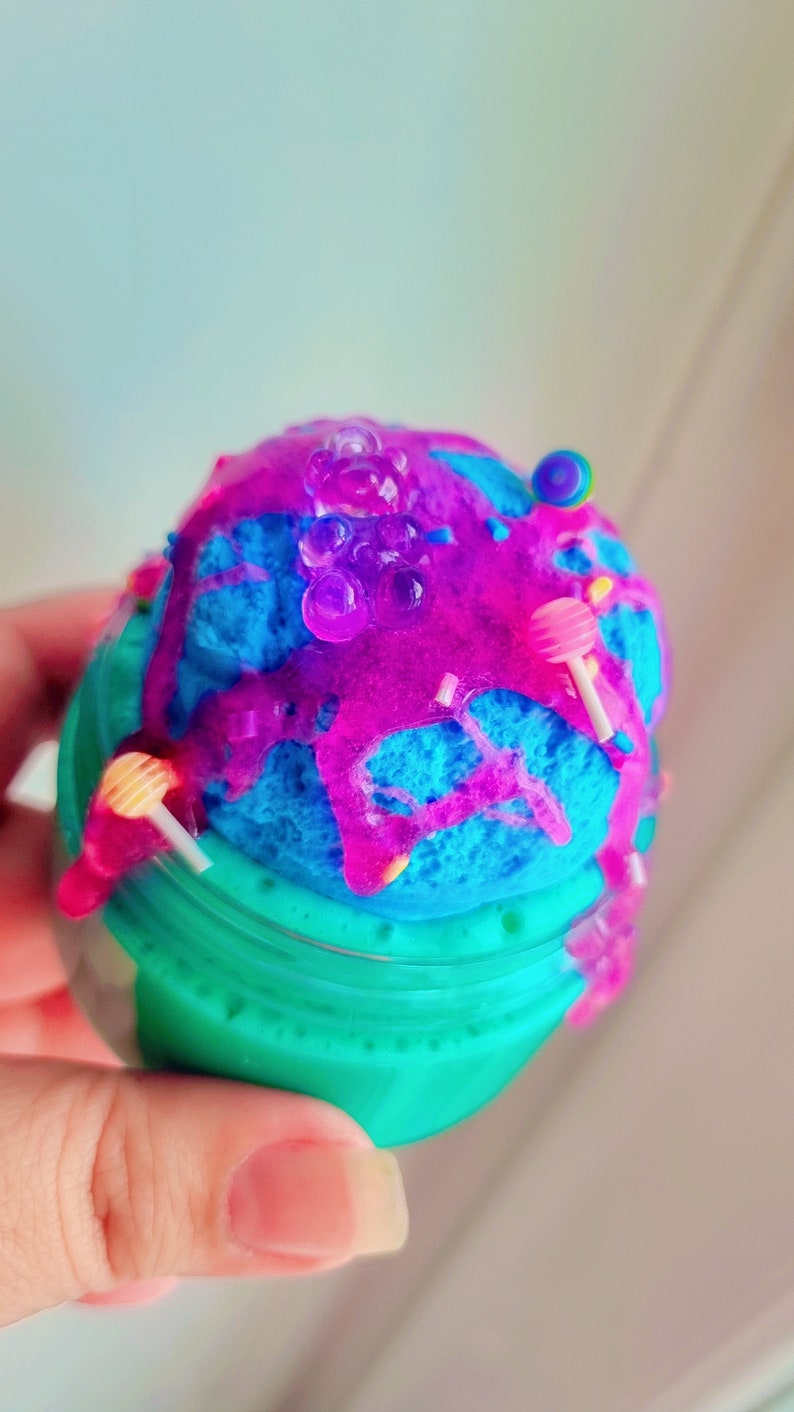 Yummy Gummy Ice Cream...this is a Diybubble Gum. Scented Fluffy Slime ...