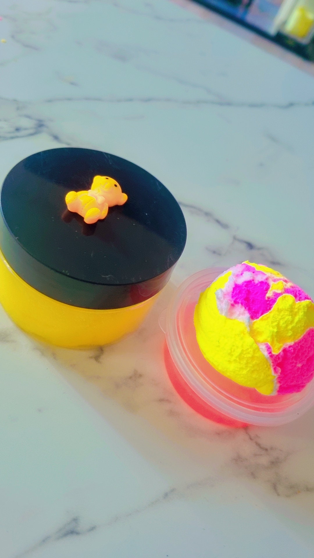 Mango Slushy Ice Cream...this is a DIY Mango Scented Snow Fizz Slime ...