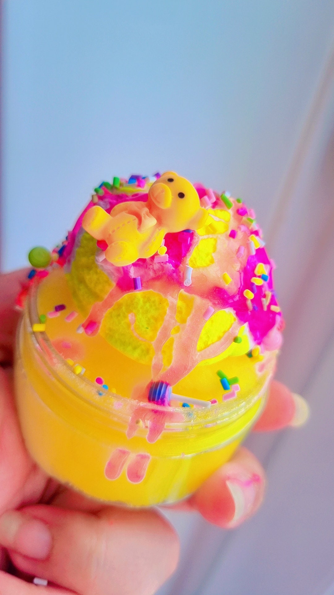 Mango Slushy Ice Cream...this is a DIY Mango Scented Snow Fizz Slime ...