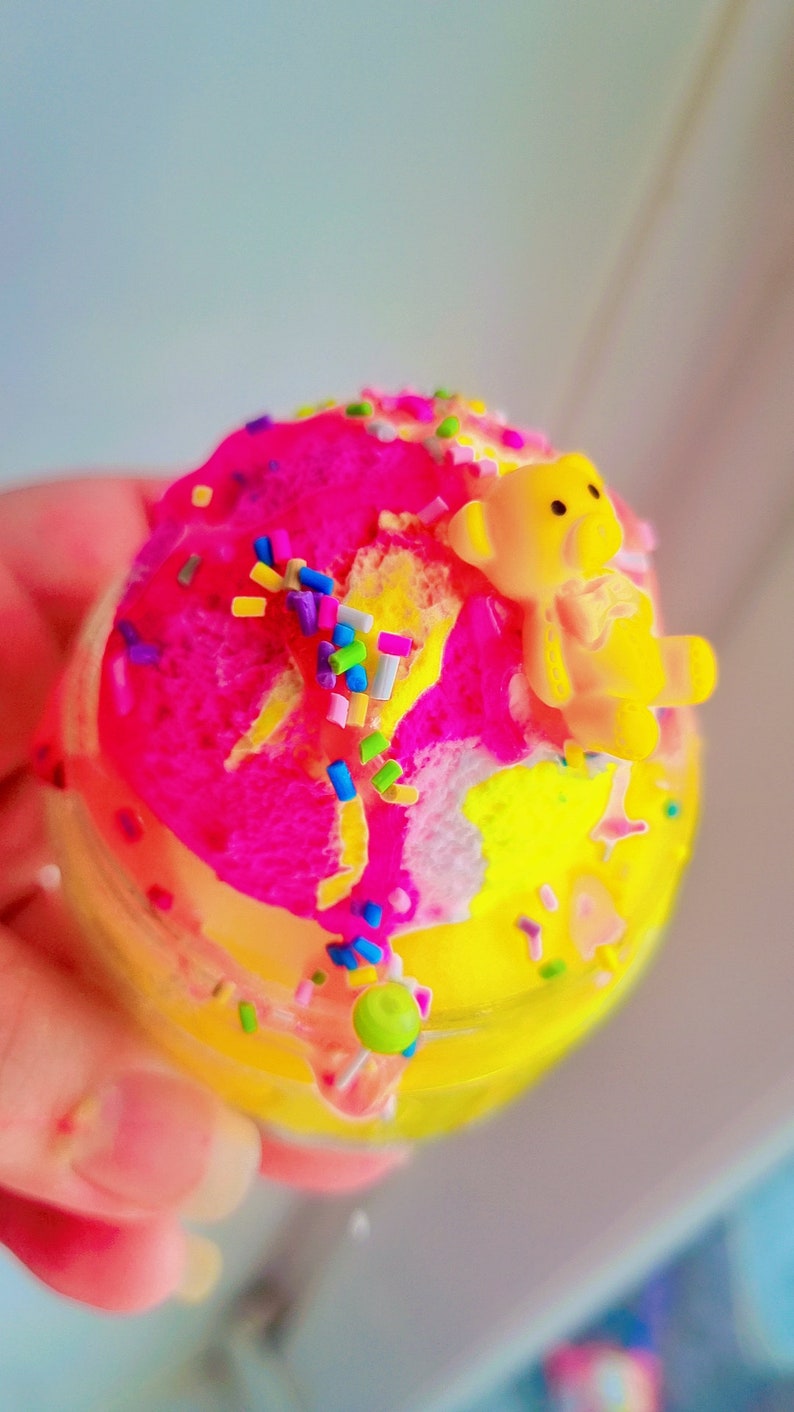 Mango Slushy Ice Cream...this is a DIY Mango Scented Snow Fizz Slime ...