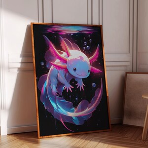 Gfp Axolotl Poster, Axolotl Art Print, Amphibian Art, Axolotl Poster ...