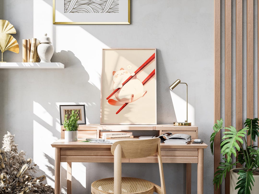 Cat Dumpling Art Print, Dumpling Illustration, Asian Food, Kitchen Wall ...