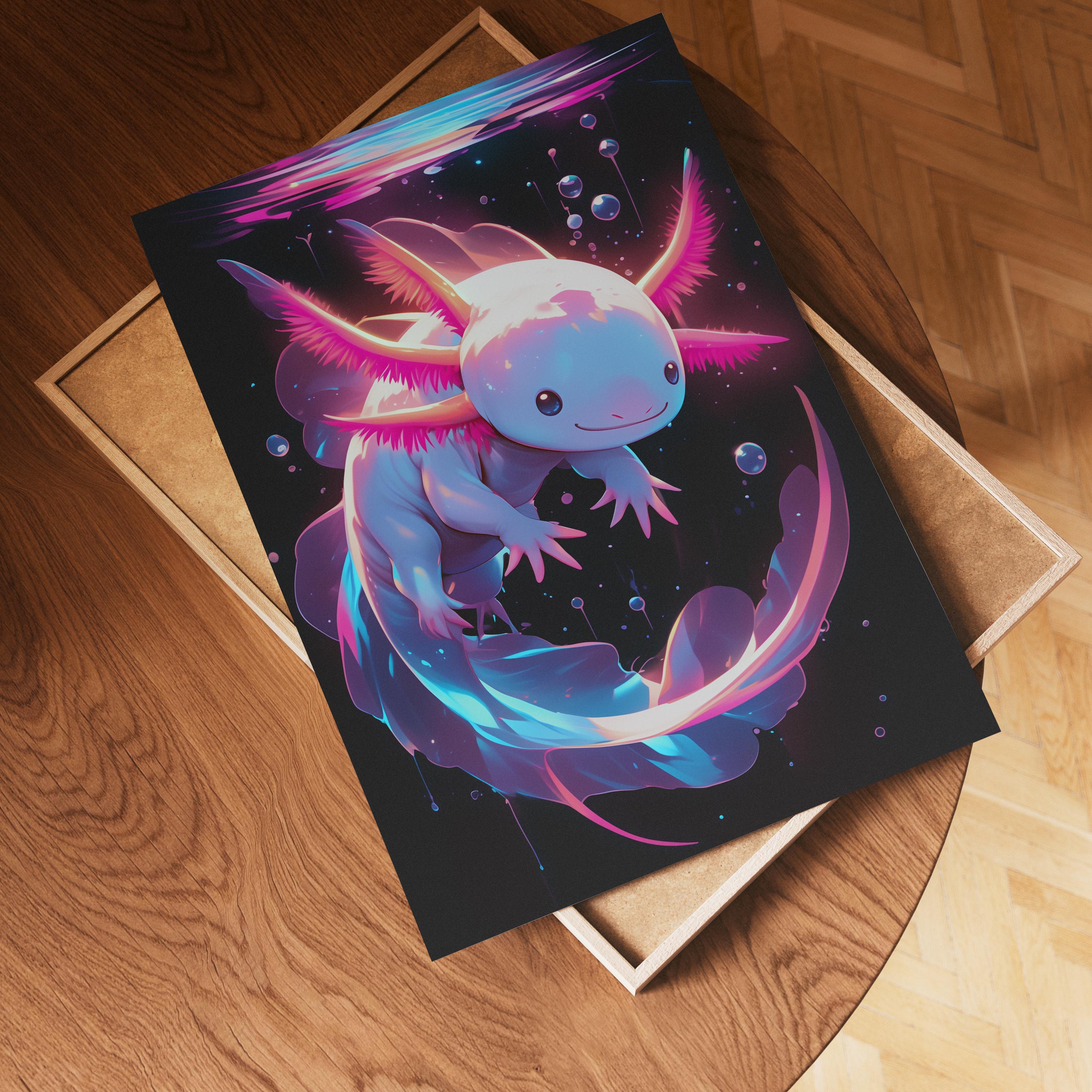 Gfp Axolotl Poster, Axolotl Art Print, Amphibian Art, Axolotl Poster ...