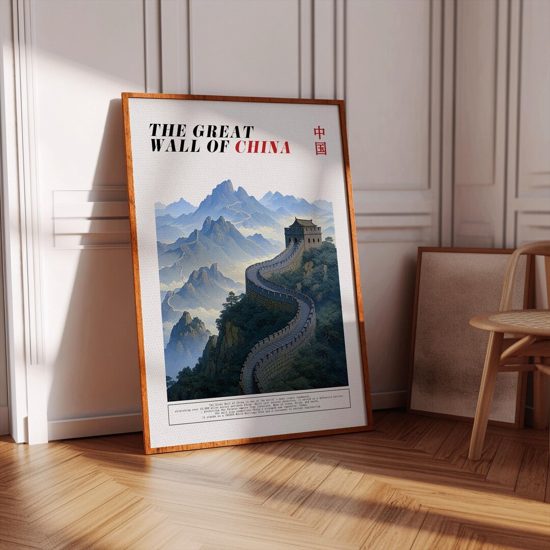 Great Wall of China Poster, Great Wall of China Art, Smoky Mountains ...
