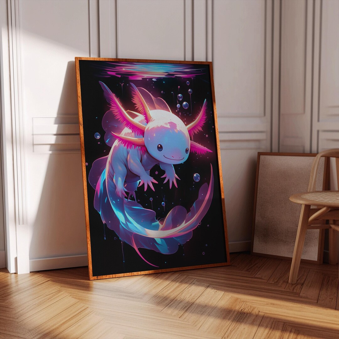 Gfp Axolotl Poster, Axolotl Art Print, Amphibian Art, Axolotl Poster ...