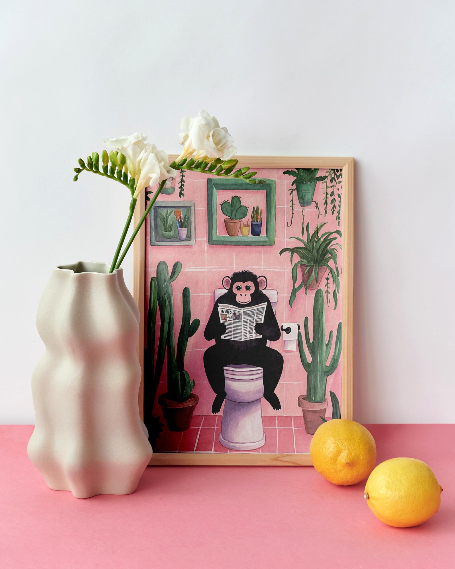 Monkey on Toilet, Toilet Animal Prints, Monkey Toilet Poster, Funny ...