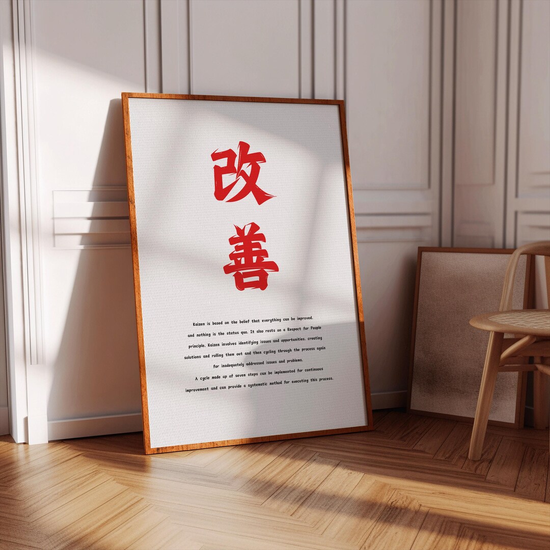 Kaizen Poster Definition Print, Japanese Dictionary Artwork, Japandi ...