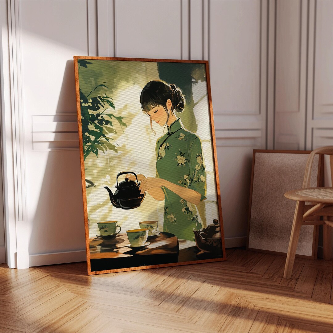 Modern Tea Poster, Geisha Poster, Matcha Poster, Kitchen Art, Kitchen ...