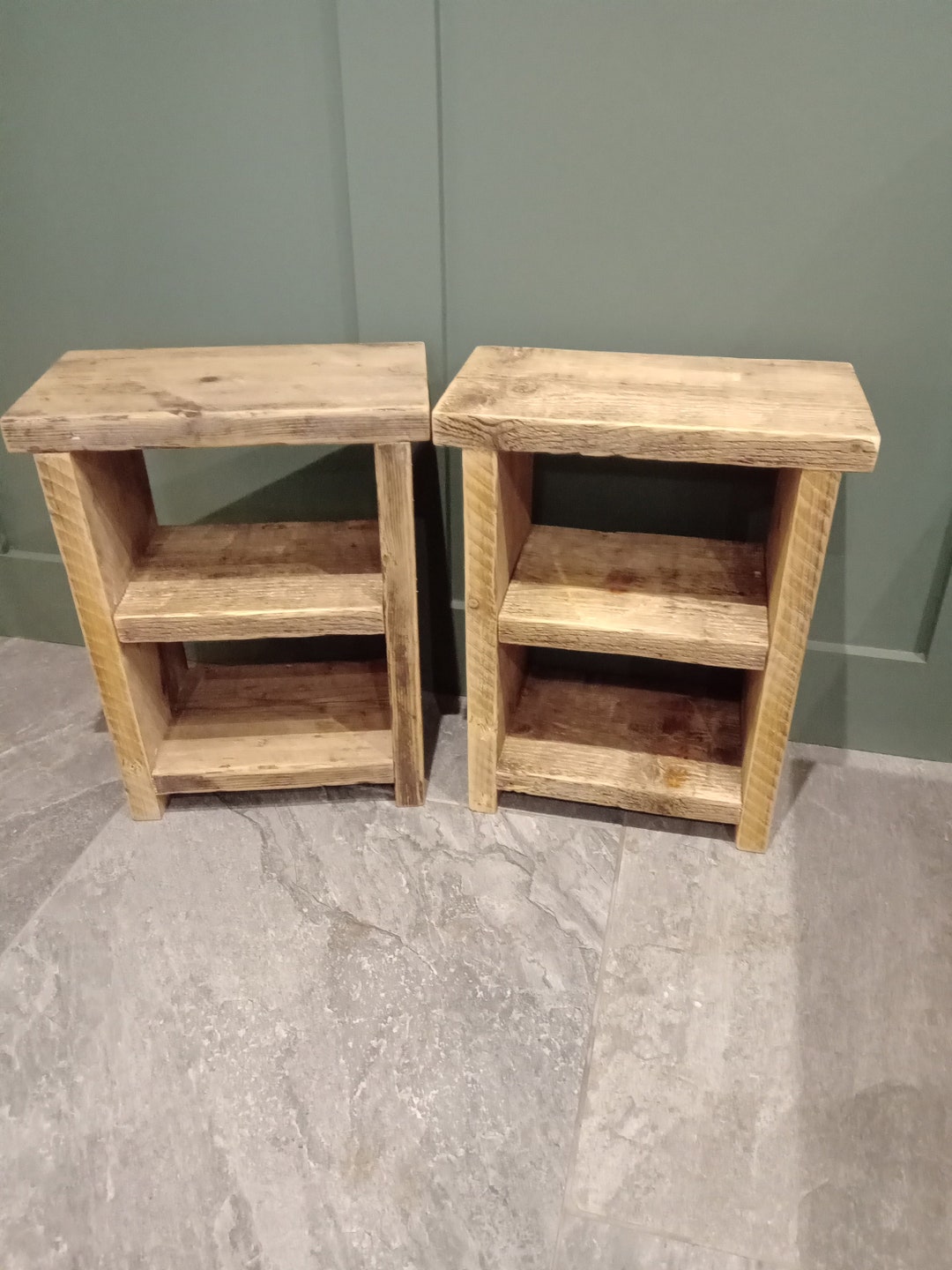 Pair of Rustic Bedside Tables,made From Recycled Scaffolding Boards - Etsy