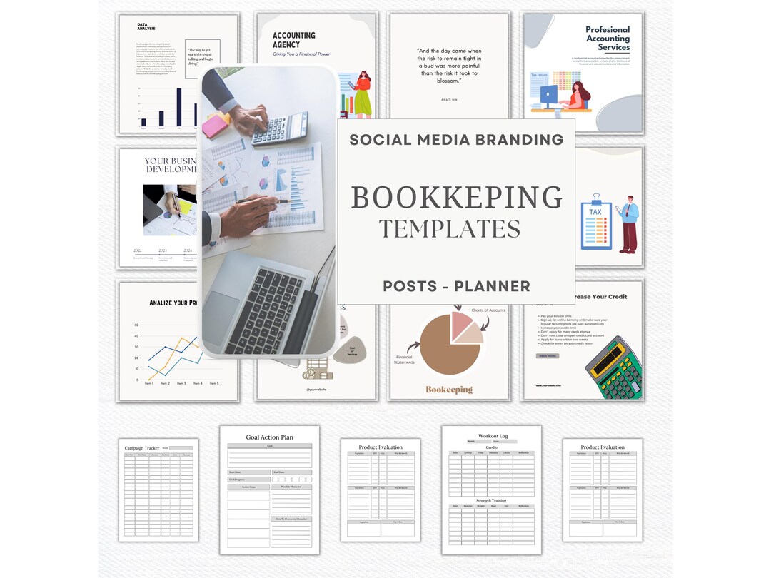 Bookkeeping Bundle | Bookkeeping Instagram Template | Facebook Template | Bookkeeper Canva ...