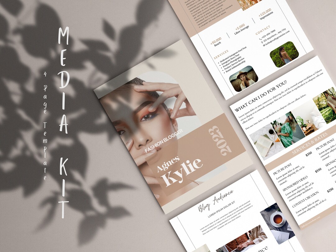 Media Kit Template: Canva Design for Influencers (digital Download ...