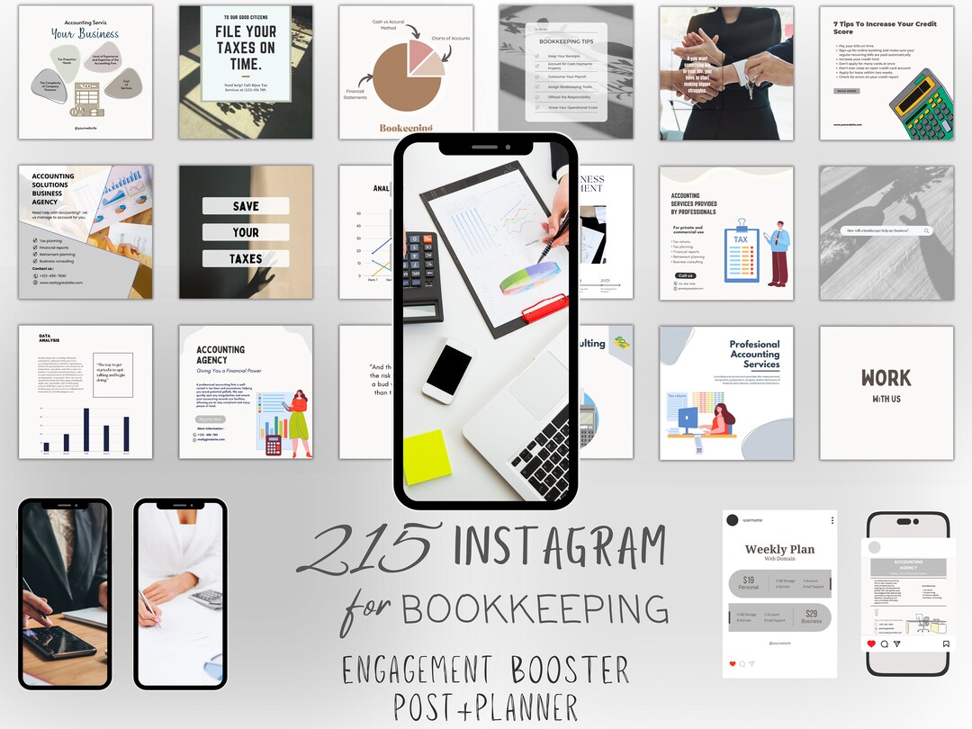 Bookkeeping Canva Bookkeeping Instagram Template Accountant Template ...