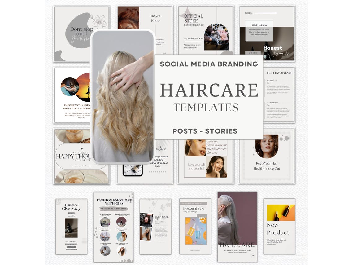 Hairstylist Social Media Templates, Haircare Social Media Templates ...