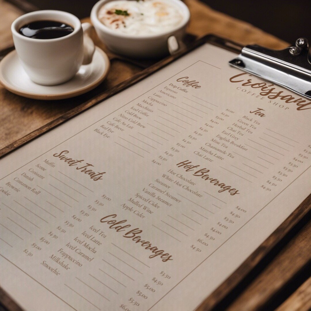 Menu Template, Printable Menu Card, A4, Resizable, Instant Download ...