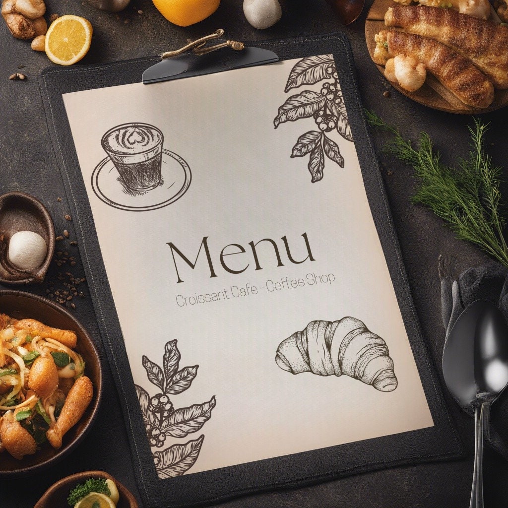 Restaurant Menu Template, 3 Pages, Printable Menu Card, A4, Resizable ...