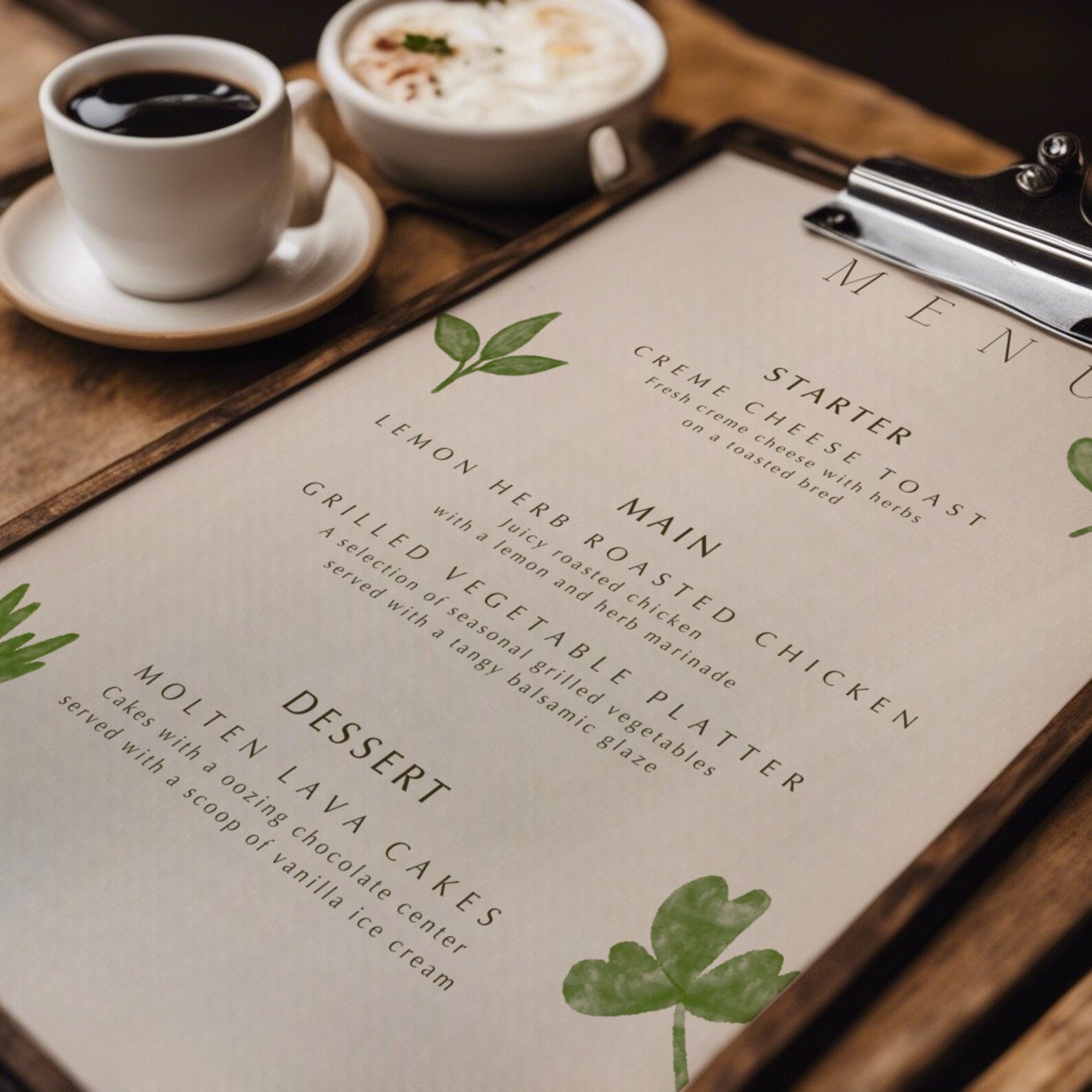 Restaurant Menu Template, Printable Menu Card, A4, Resizable, Instant ...