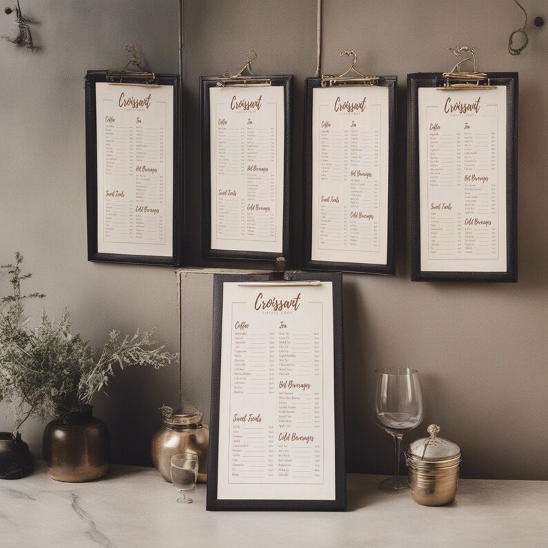 Menu Template, Printable Menu Card, A4, Resizable, Instant Download ...