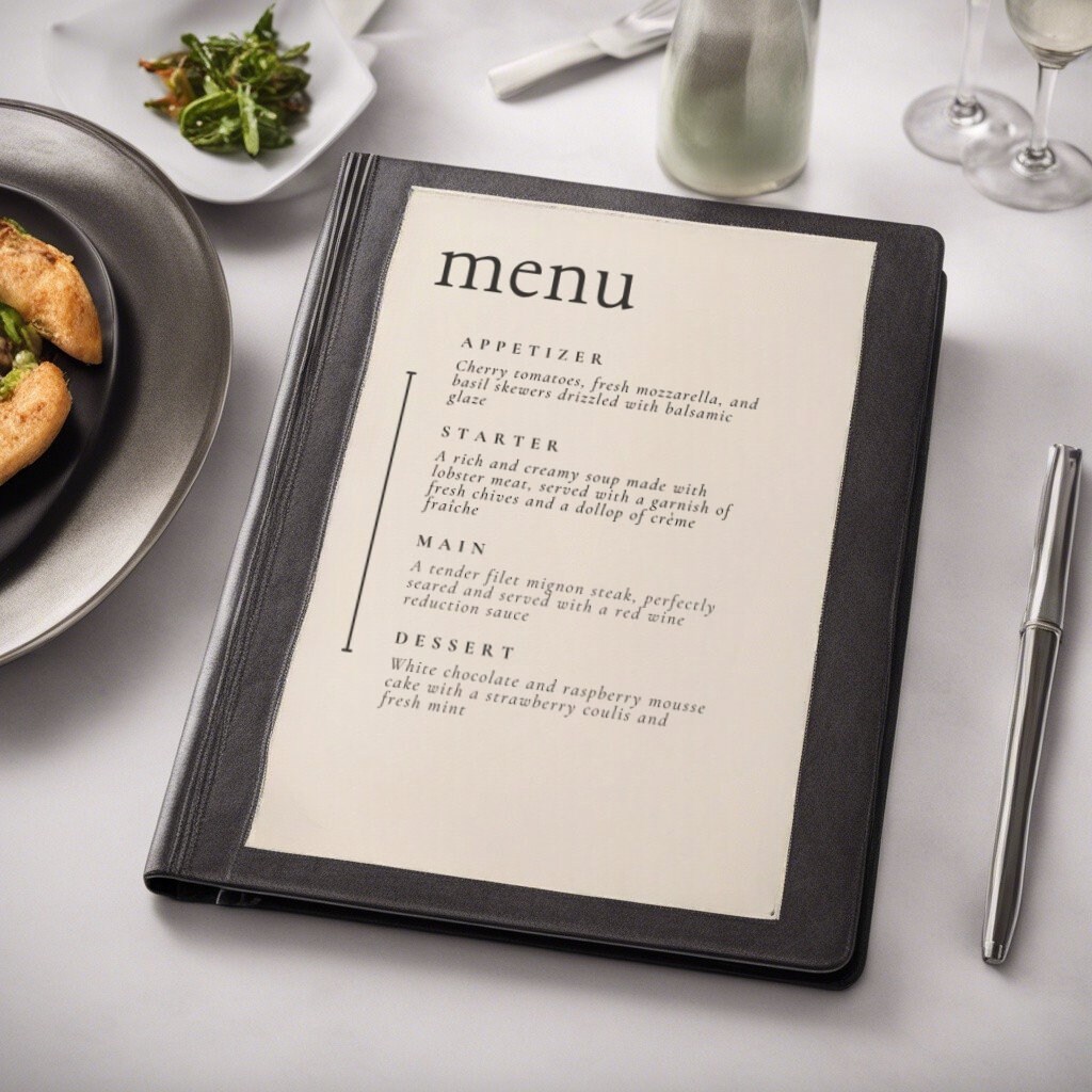 Chic Menu Template, Printable Menu Card, A4, Resizable, Instant ...