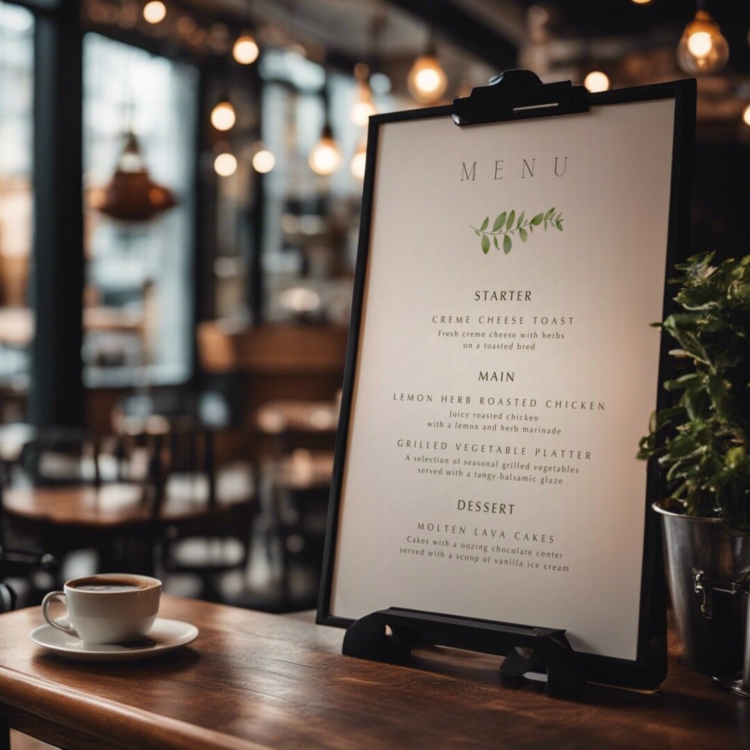 Menu Template, Printable Menu Card, A4, Resizable, Instant Download ...