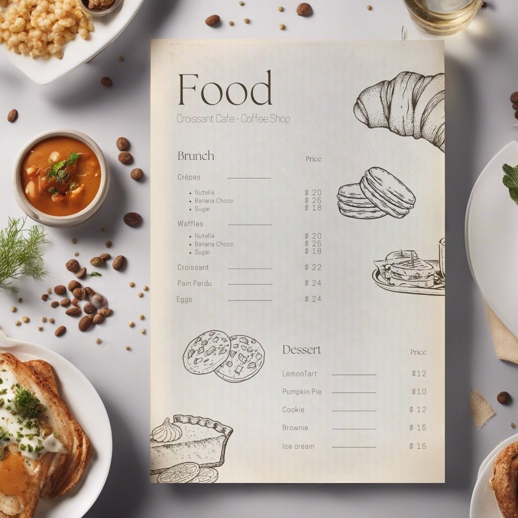Restaurant Menu Template, 3 Pages, Printable Menu Card, A4, Resizable ...