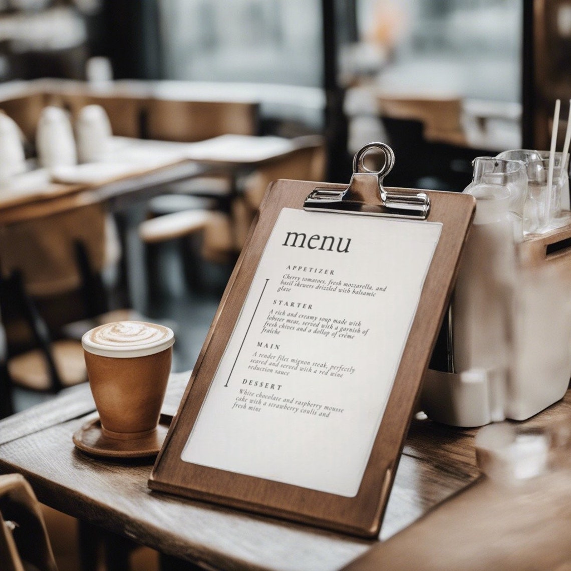 Chic Menu Template, Printable Menu Card, A4, Resizable, Instant ...