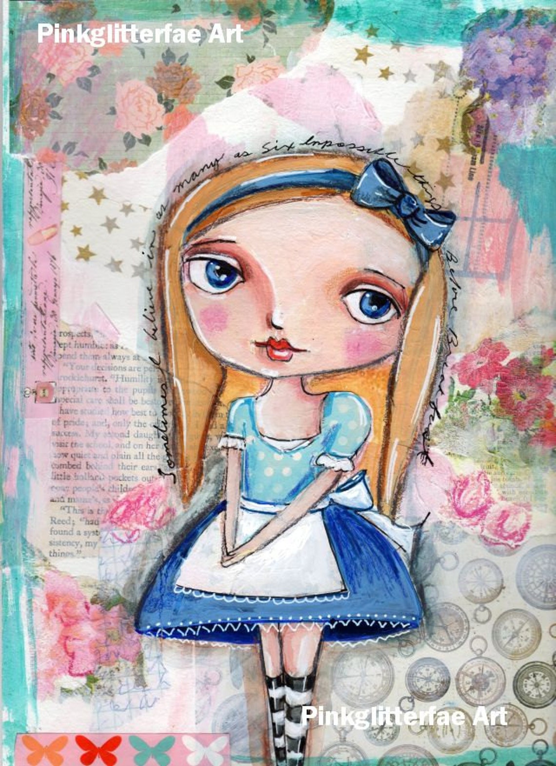 Alice painting Alice in Wonderland Children's art Home | Etsy