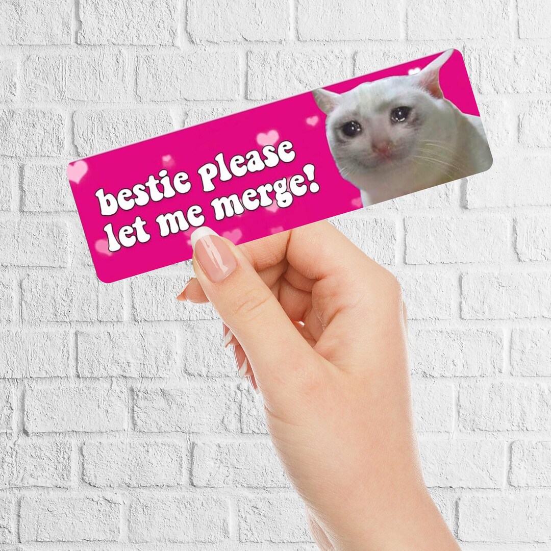 Let Me Merge Cat Car Sticker - Etsy
