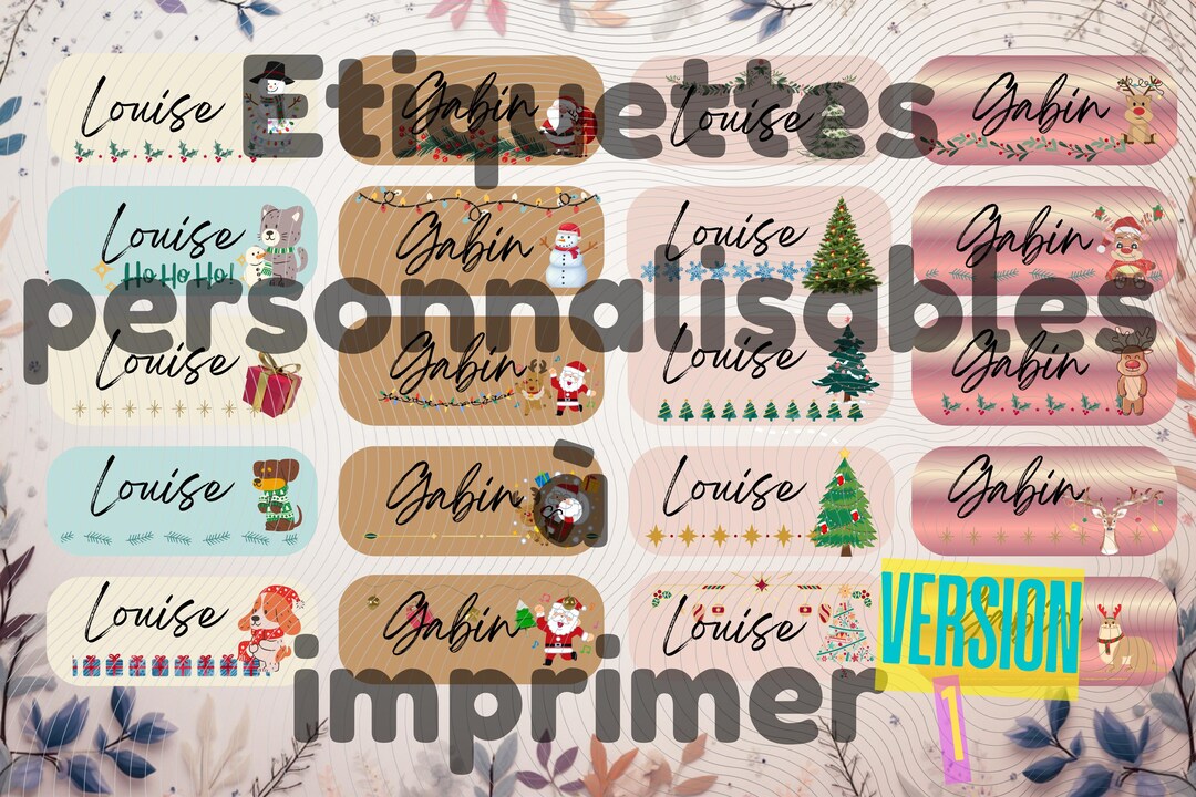 Printable Christmas Tags – A4 PDF Cutting Sheet – Digital Printable ...