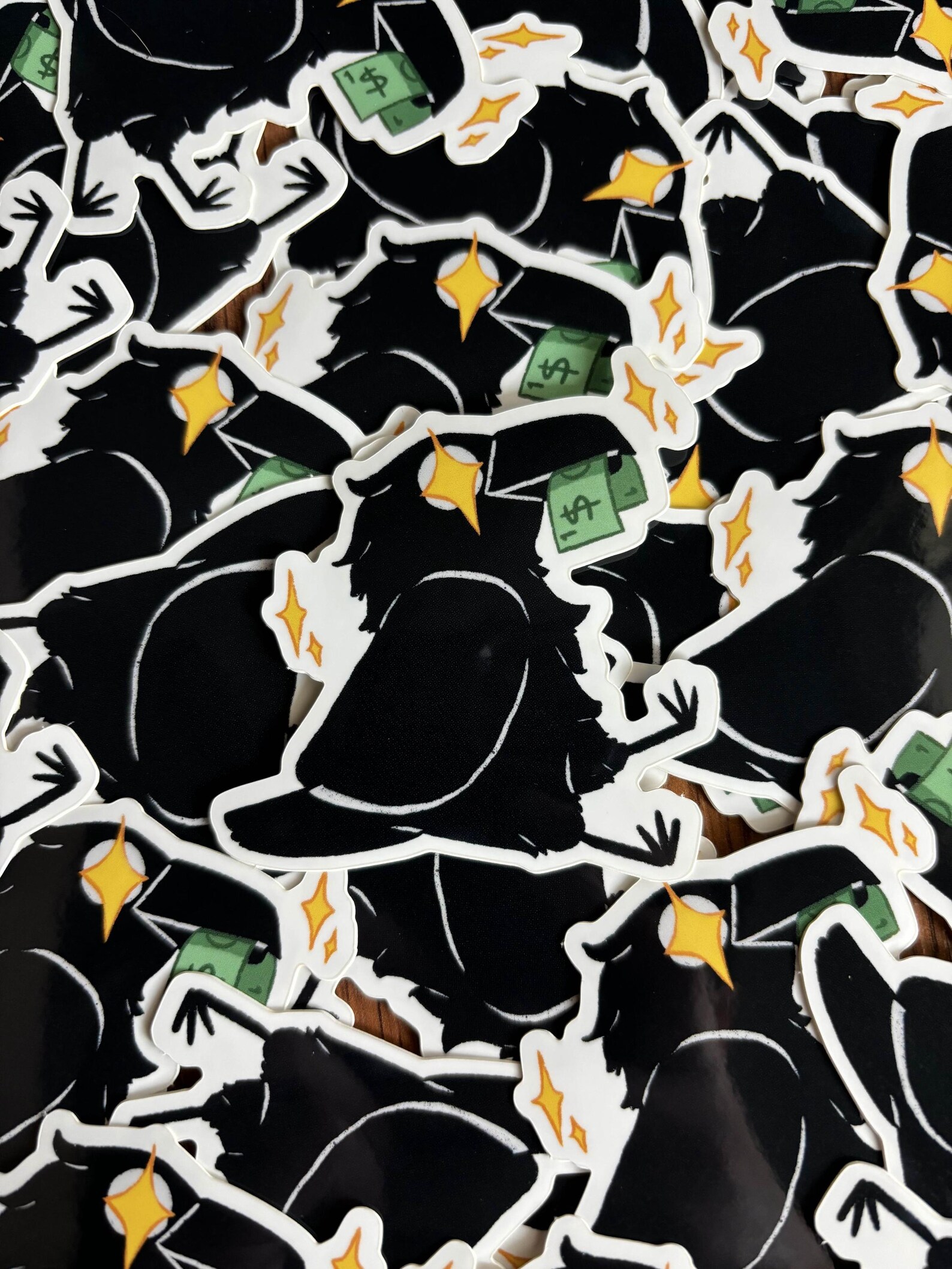 Vinyl Die Cut Sticker of A Cute Crow | Waterproof Glossy | for Laptop ...
