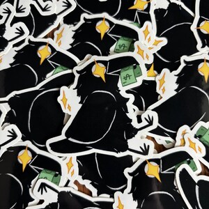 Vinyl Die Cut Sticker of A Cute Crow | Waterproof Glossy | for Laptop ...