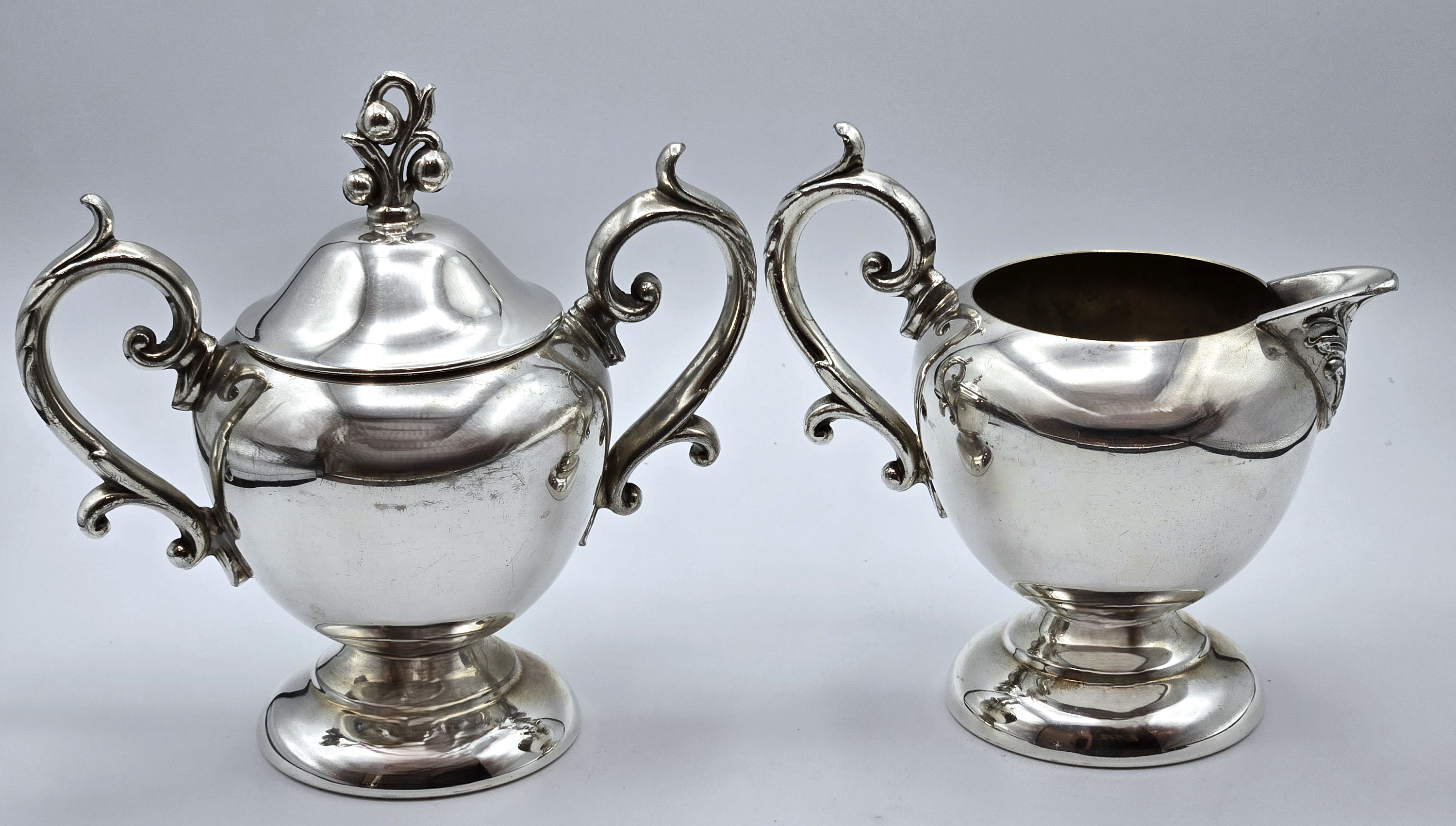 Vintage Birmingham Silver Company BSC Silver on Copper TEA SET With ...