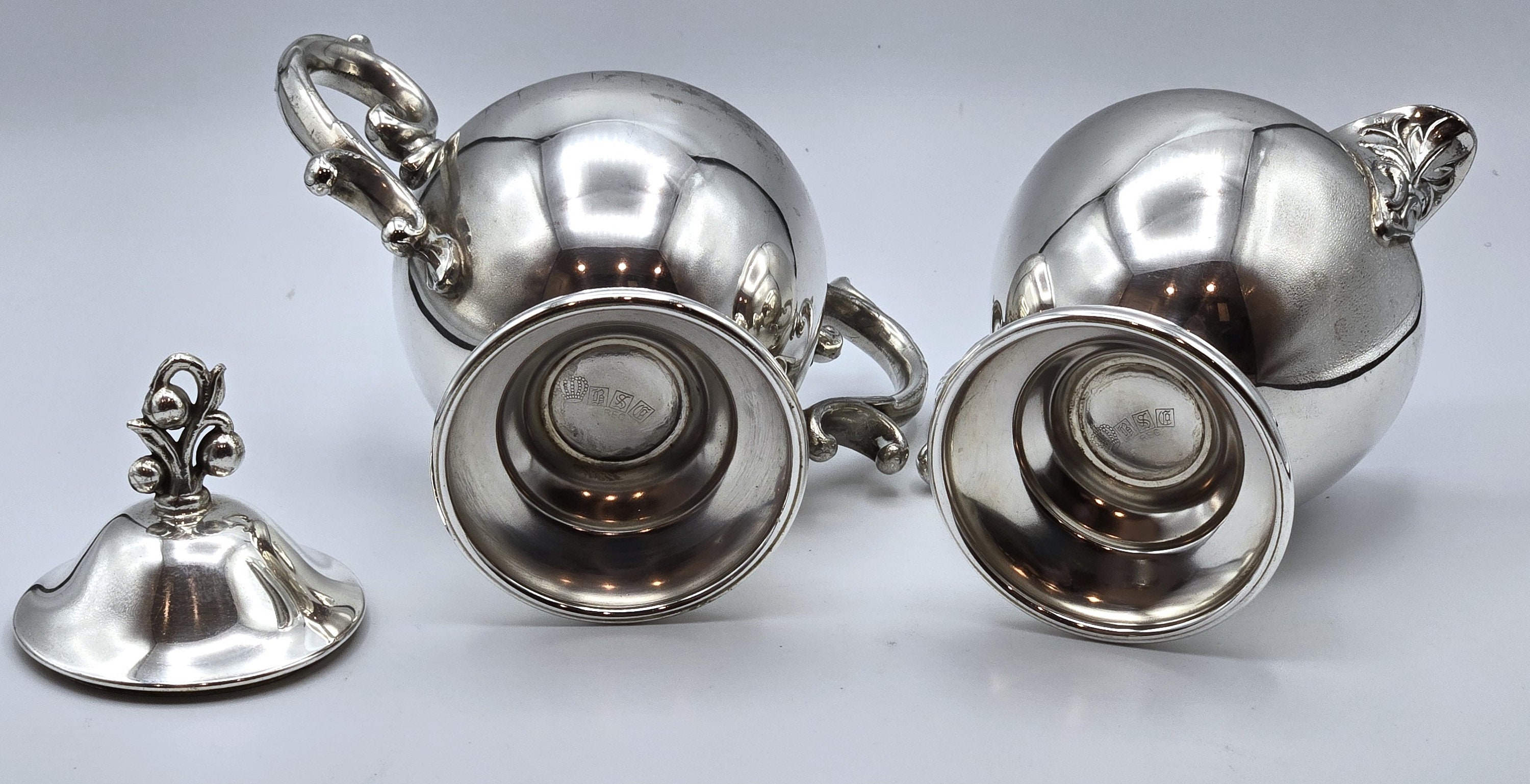 Vintage Birmingham Silver Company BSC Silver on Copper TEA SET With ...
