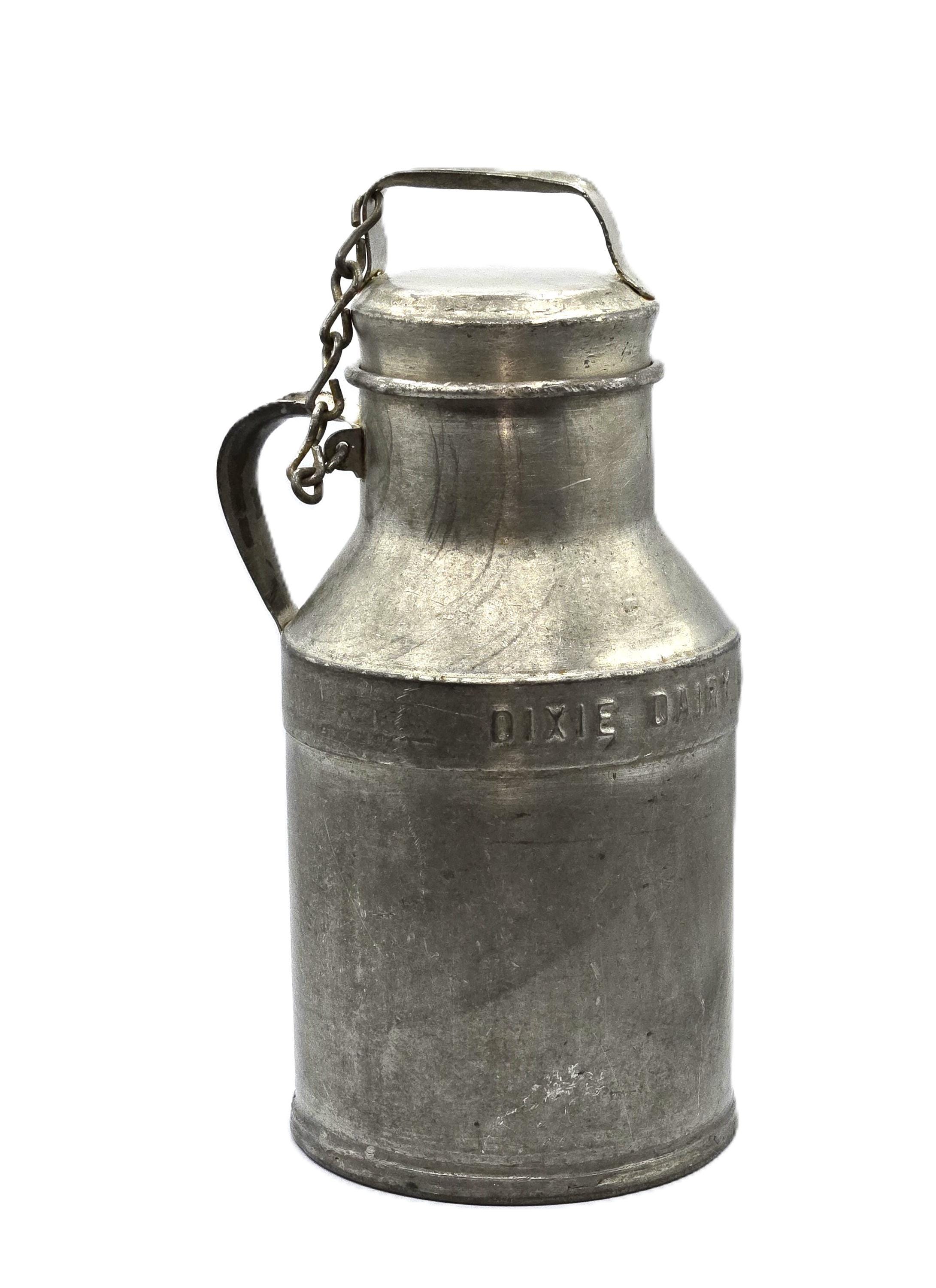 Vintage Milk Can With Attached Lid Marked "dixie Dairy Gary Ind ...