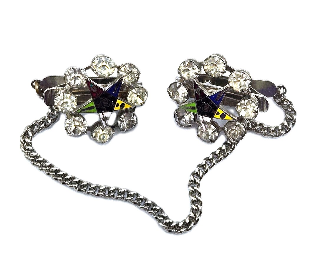 Order of the Eastern Star Symbol OES Sweater Clip With Colorful Enamel ...
